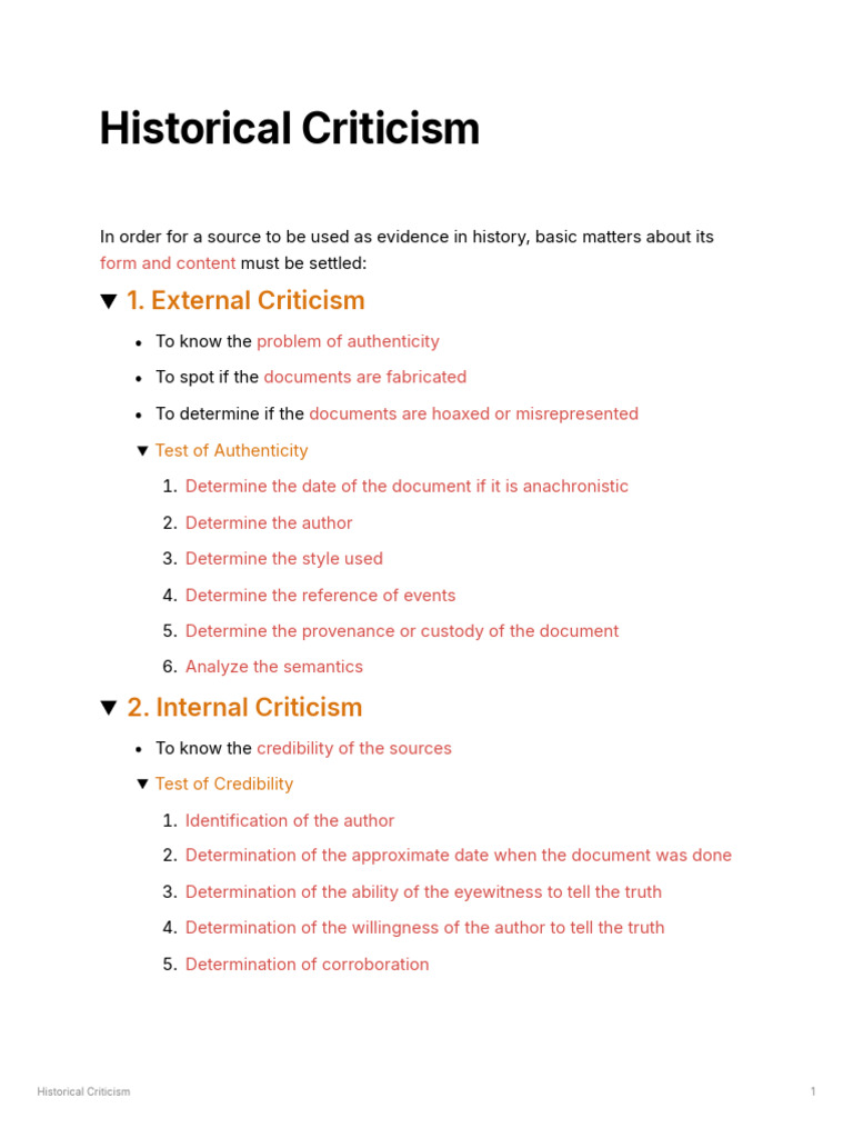 Historical Criticism | PDF