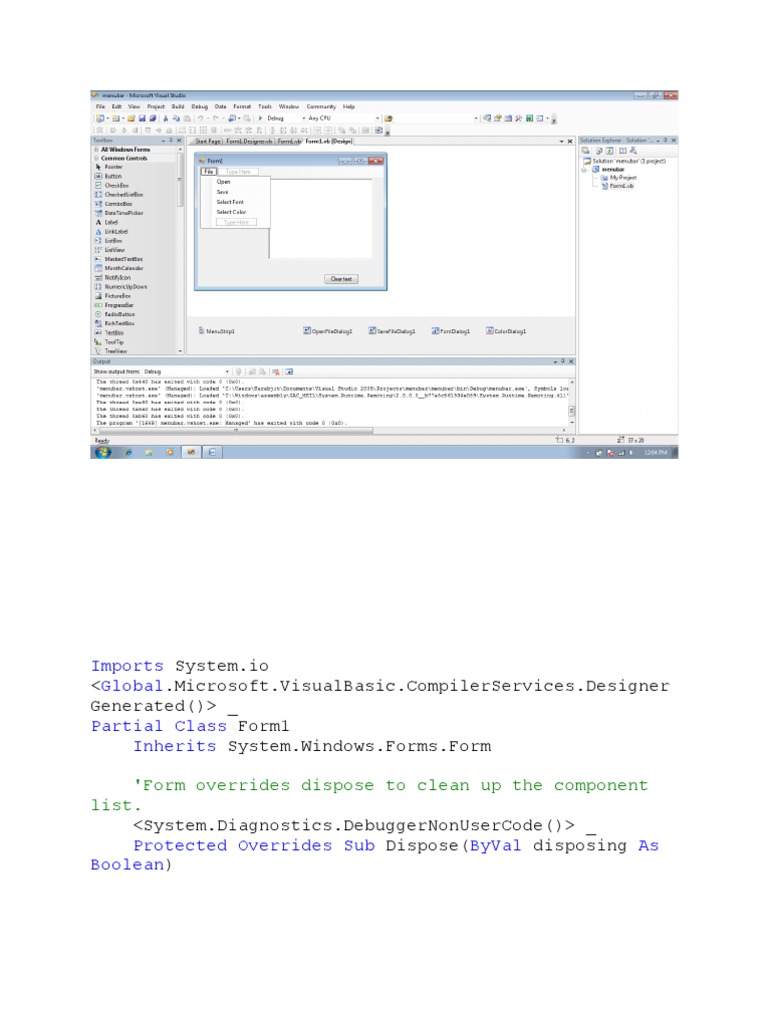 Imports Global Partial Class Inherits: System - Io - Form1 System ...