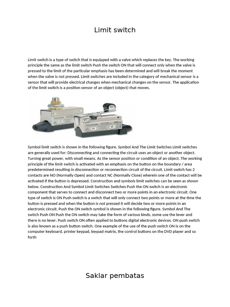 Limit Switch | PDF