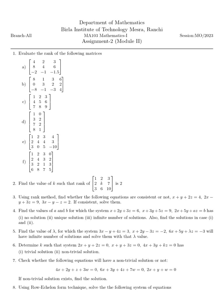 Tutorial-Matrix-2 | PDF