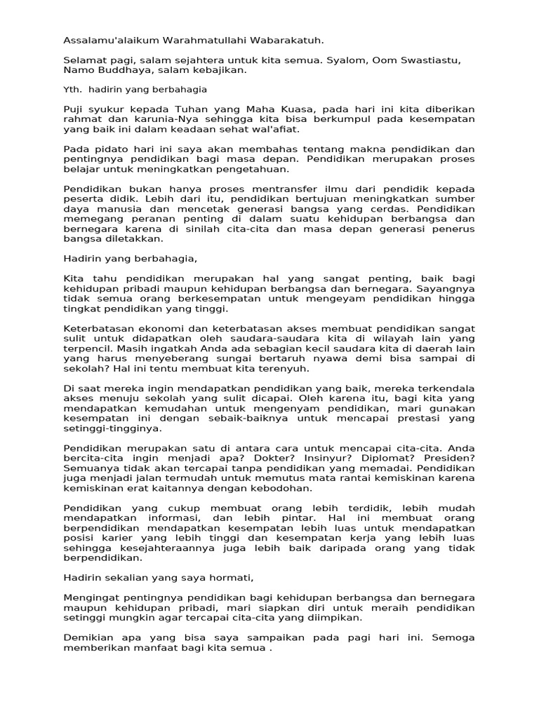 Contoh Pidato | PDF