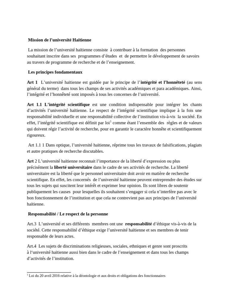 Universite Haitienne - 123430 | PDF