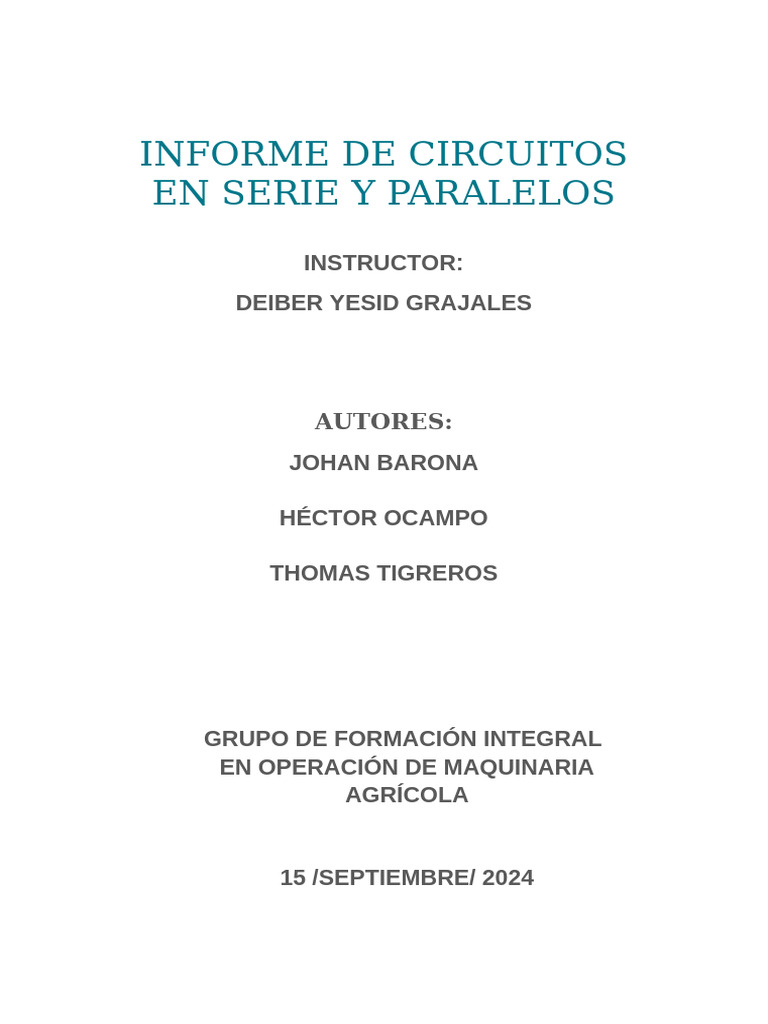 Informe de Circuitos | PDF