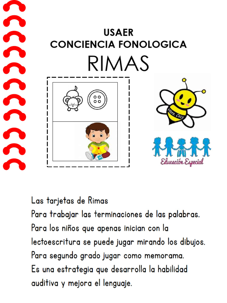 Rimas Cuadernillo de Trabajo Didactico Usaer | PDF
