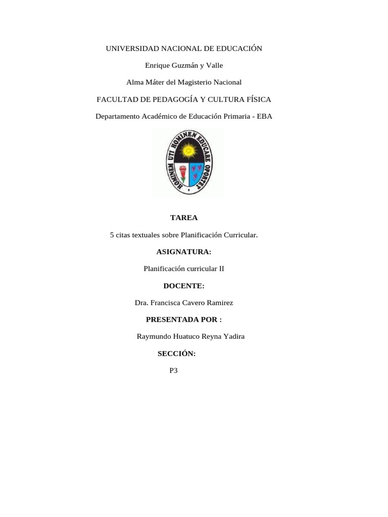 Tarea de Programacion Curricular | PDF Tarea de Programacion Curricular | PDF