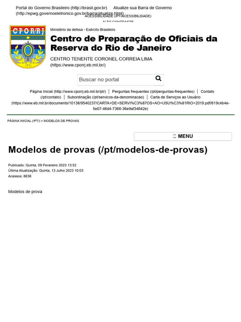 Modelos de Provas EXERCITO | PDF