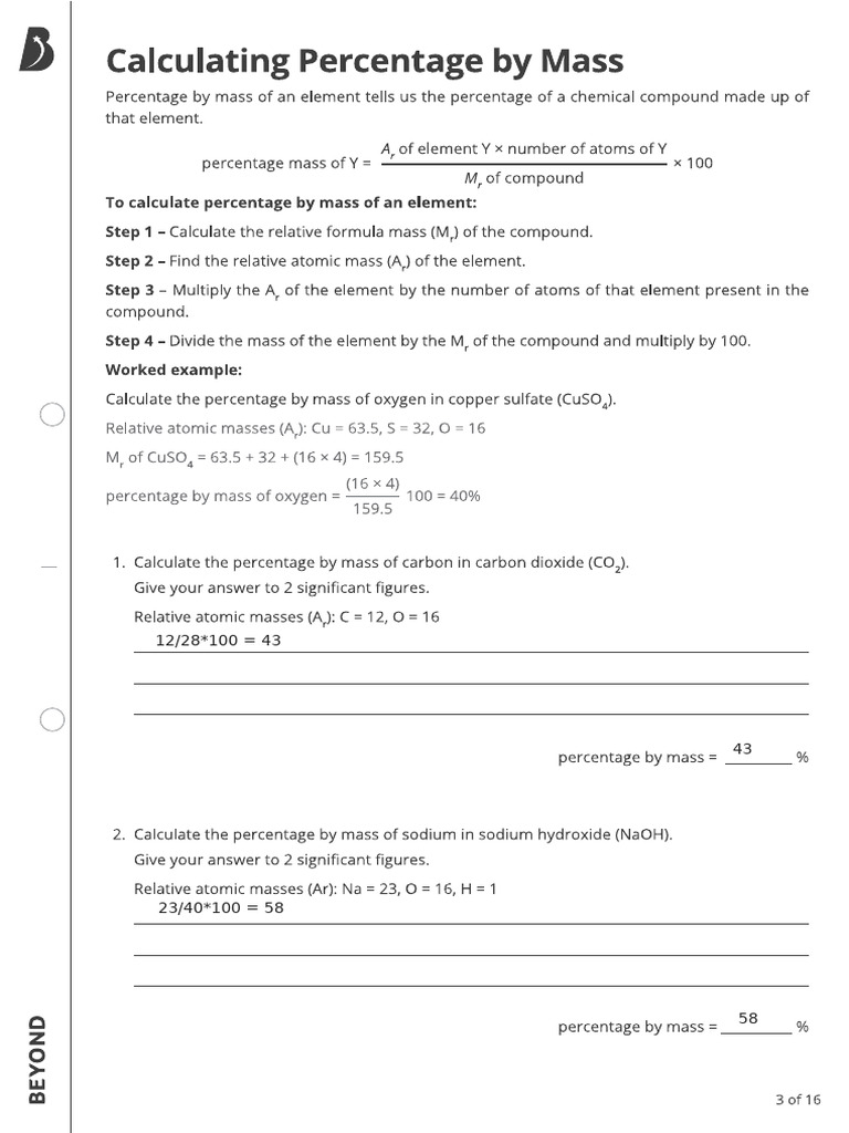 Percentage - by - Mass 7783 | PDF