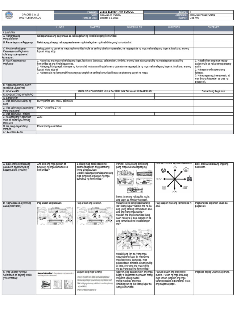DLL Q1 W6 AP 2 October 3-6, 2023 | PDF