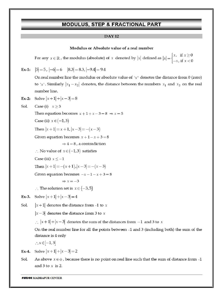 Modulus, Step & Fractional Part | PDF