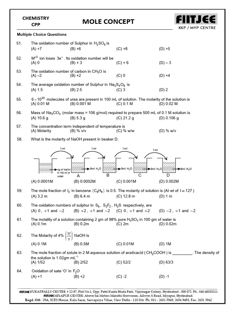 Mole Concept CPP (CBR) | PDF