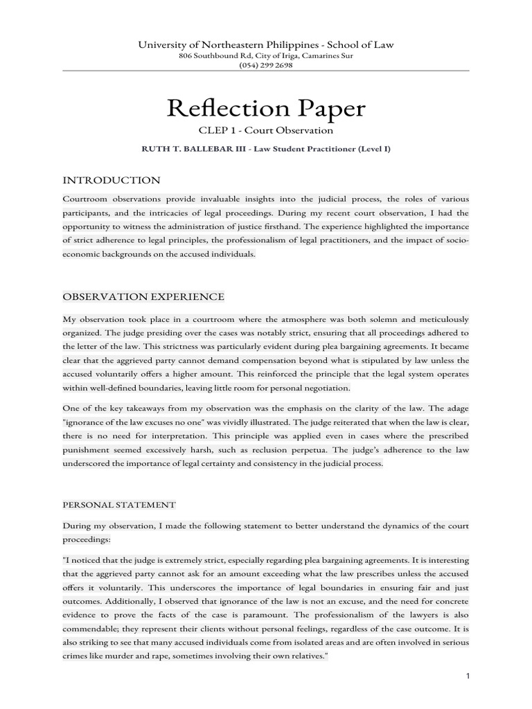 Reflection Paper Template | PDF