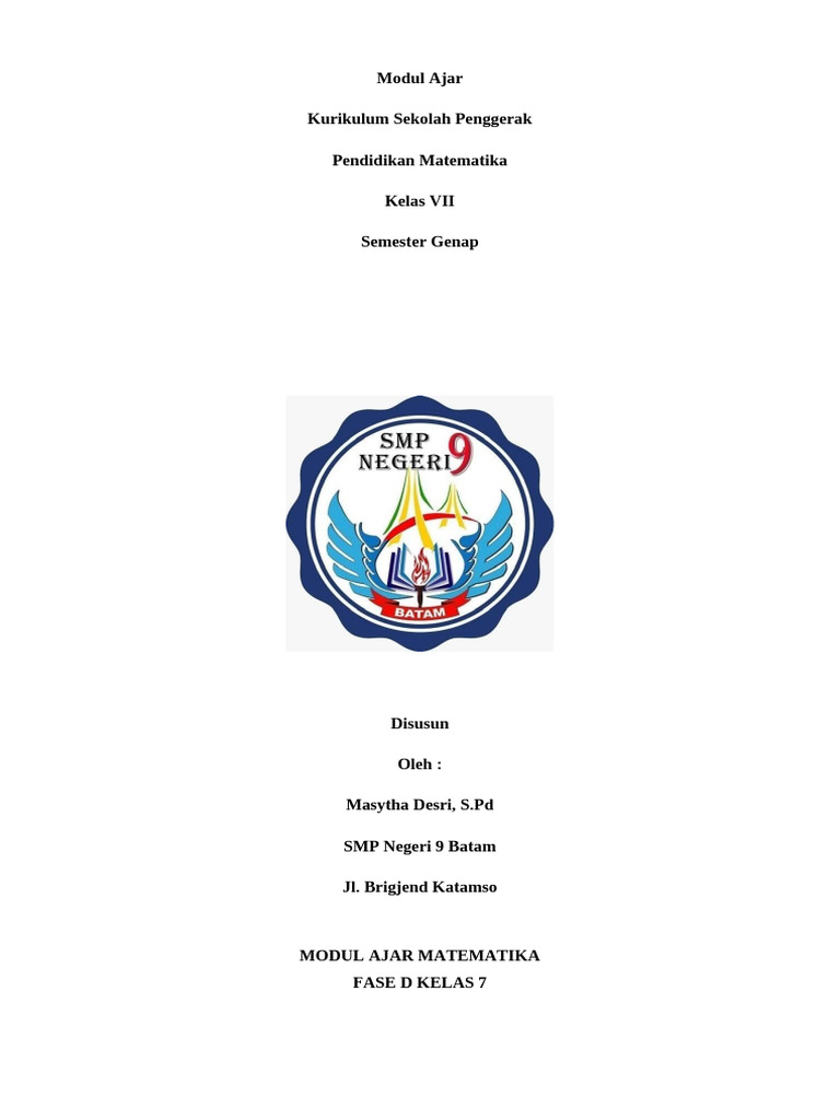 Modul Ajar Observasi MTK Kelas 7 | PDF