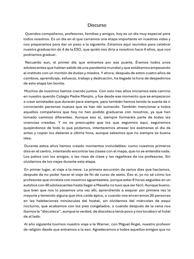 Discurso 1 | PDF
