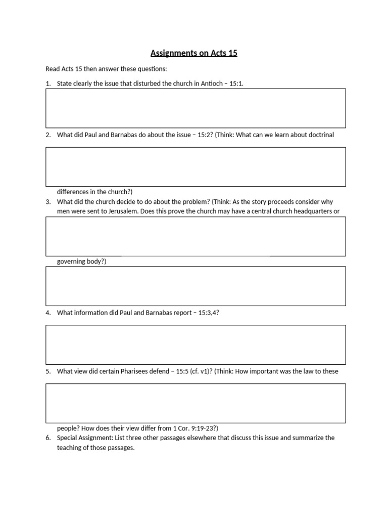 Assignments On Acts 15-36-41 | PDF