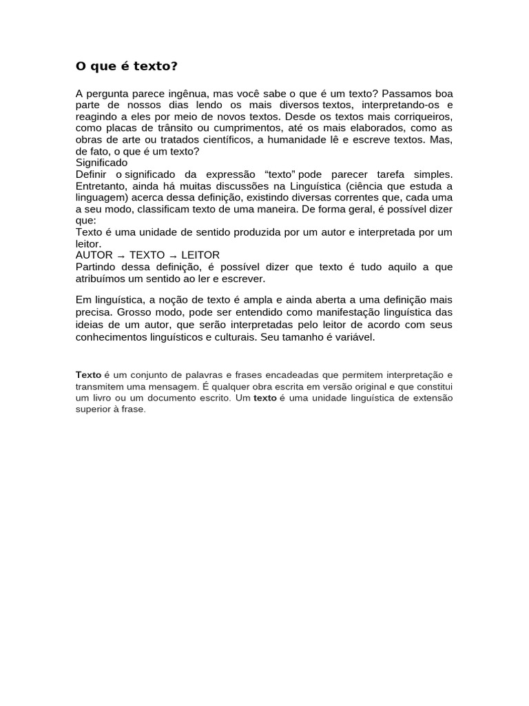 O Que e Texto | PDF