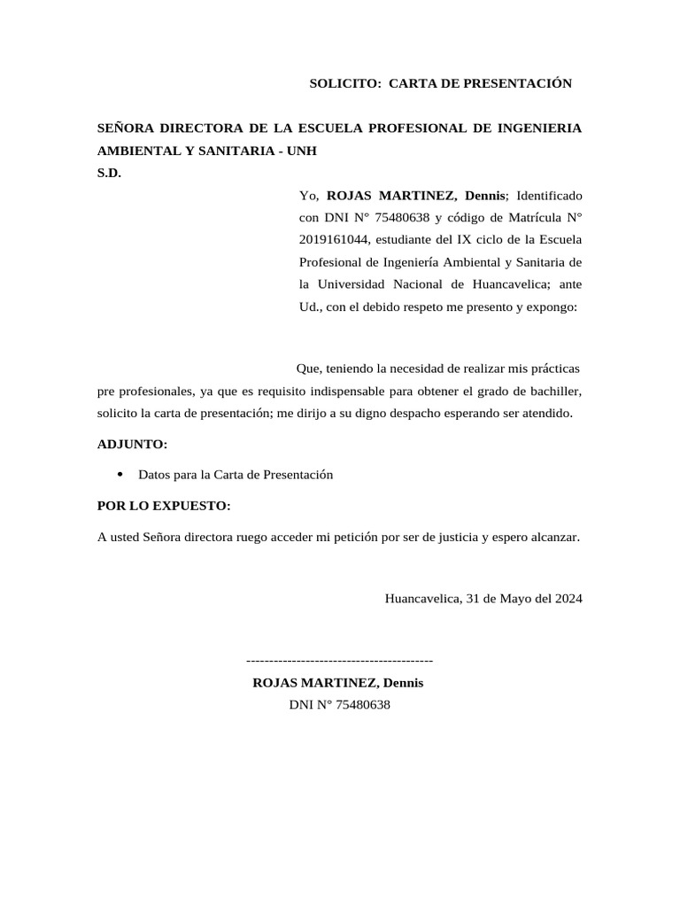 Soli Carta de Presentacion | PDF