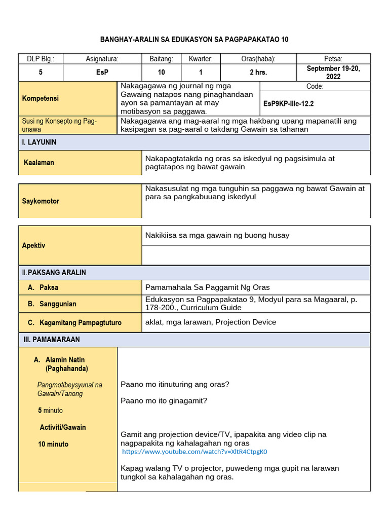 EsP 10 DLP Q1 Wk5 Flordeliz E.Ubas | PDF
