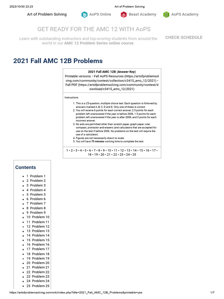Amc12 2021 Fall B | PDF