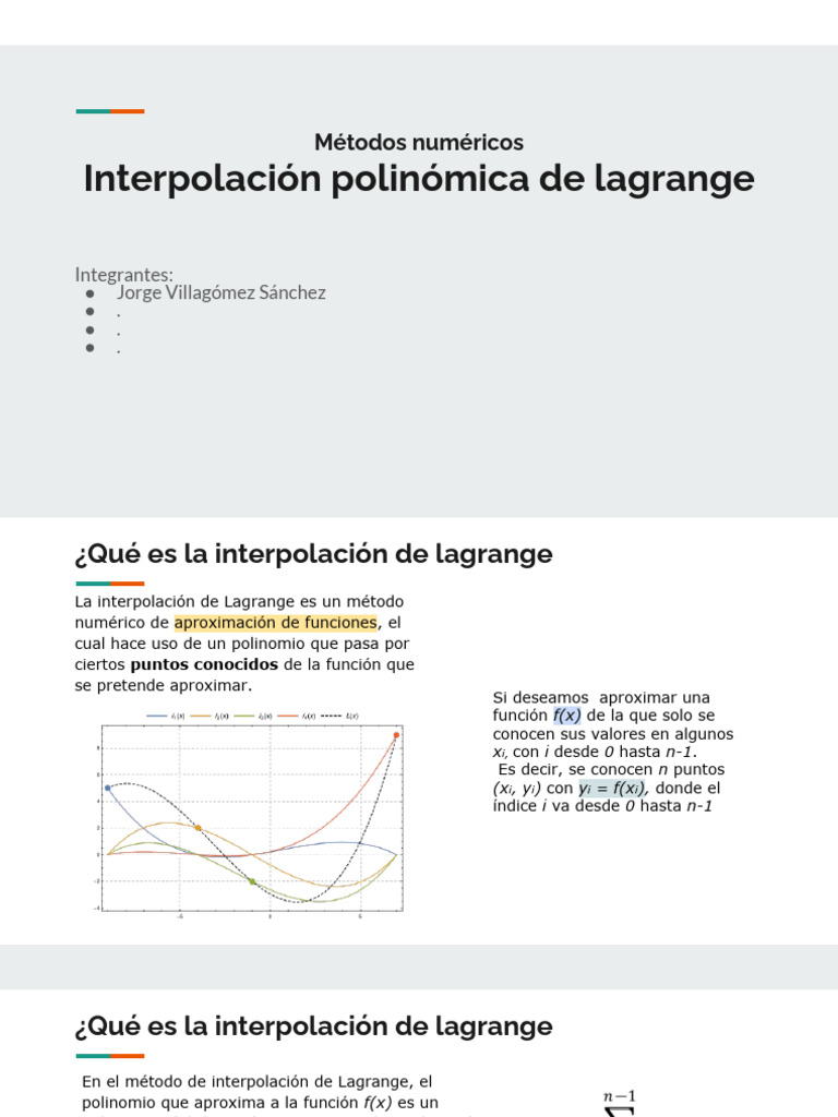 Interpolación de LaGrange | PDF