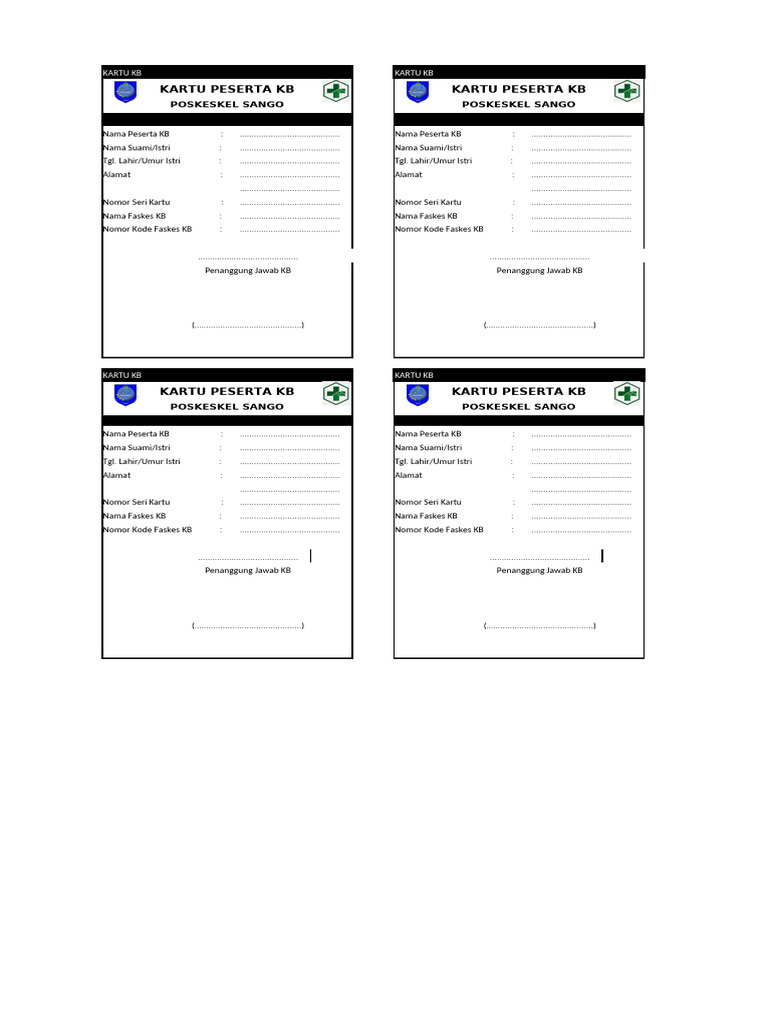 Kartu KB Sango | PDF