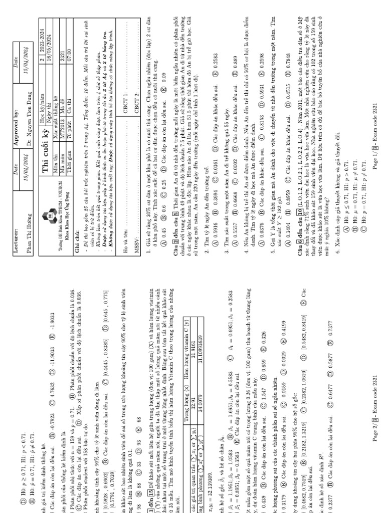 XSTK CK Hk232-Hcmut | PDF