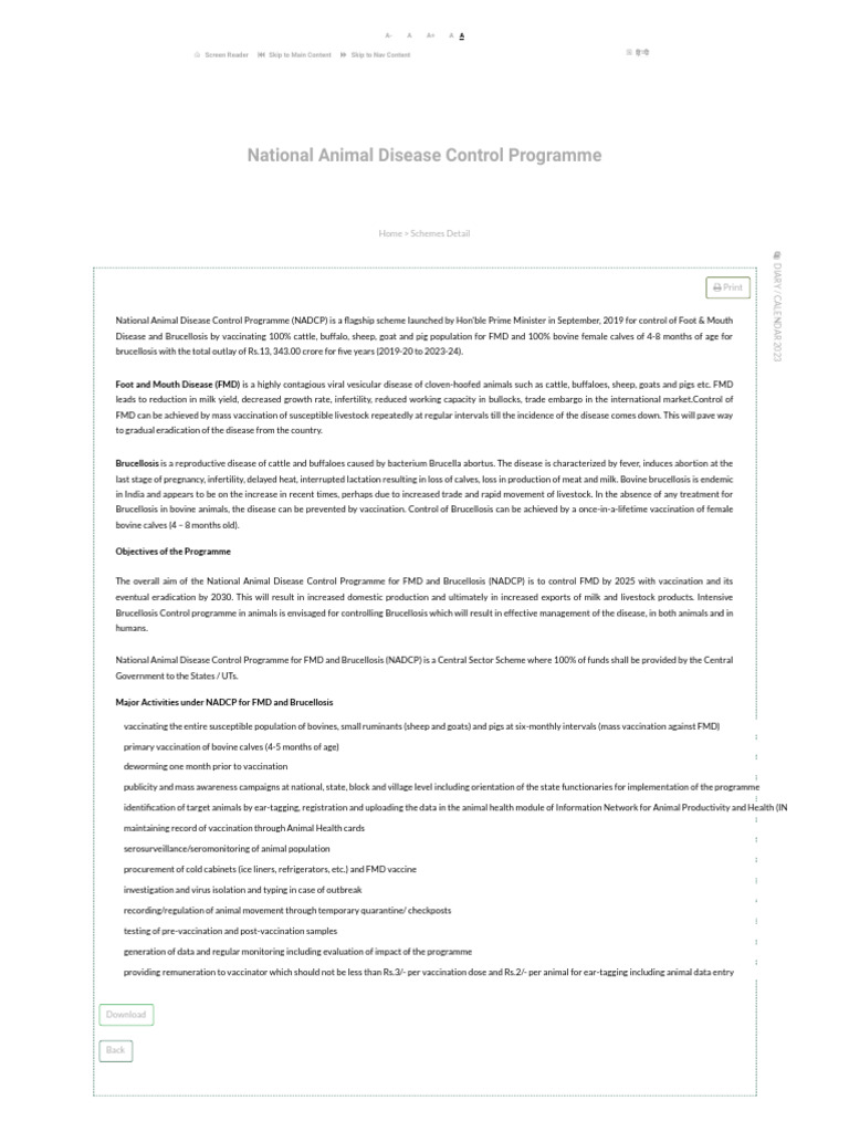 National Animal Disease Control Programme | PDF