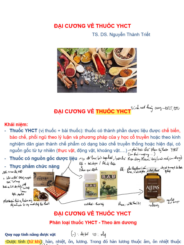 ĐẠI CƯƠNG THUỐC YHCT-Y5ĐK- TS. Triết | PDF