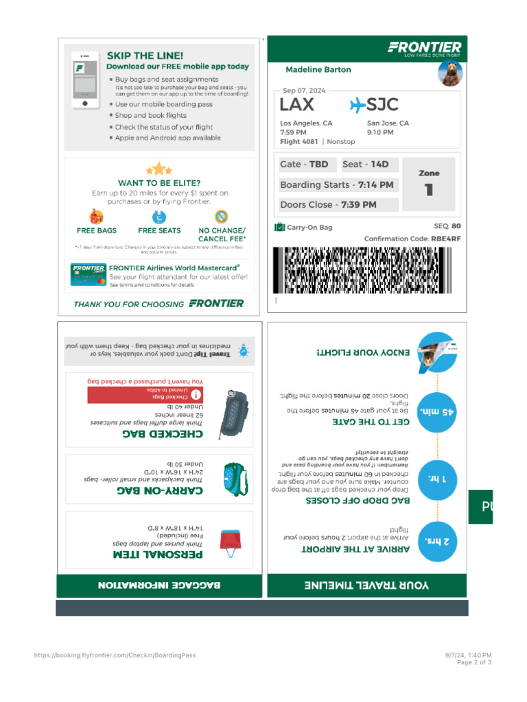 Frontier Airlines Boarding Pass Guide | PDF | Airlines | Aviation