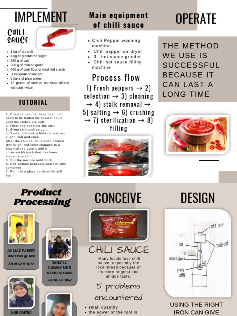 Chili Sauce Production Process Guide | PDF | Chili Pepper | Corn Starch