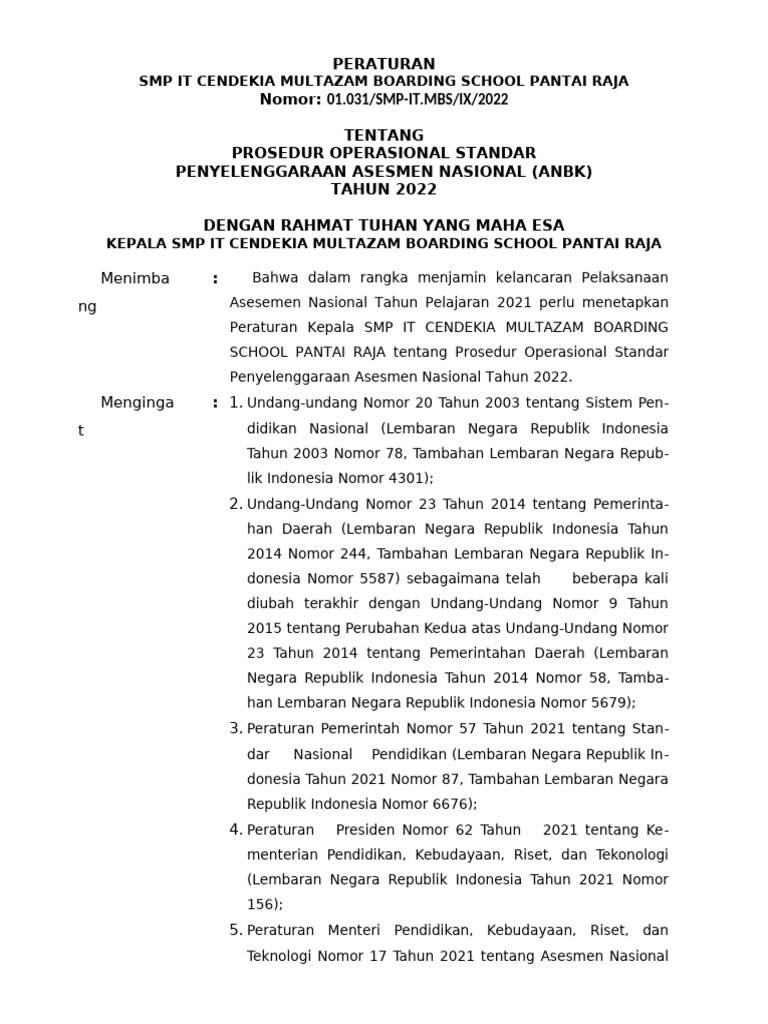 Pos Anbk MBS 2022 | PDF