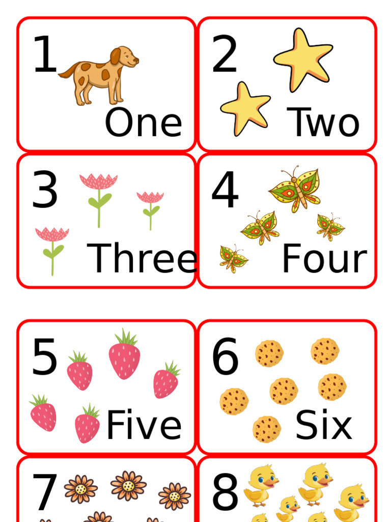 Printable Cards NUMBERS | PDF