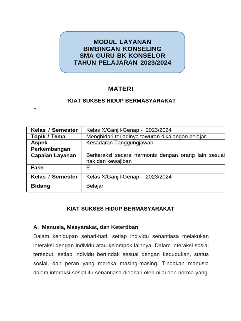 MODUL MATERI 6 - SMA | PDF