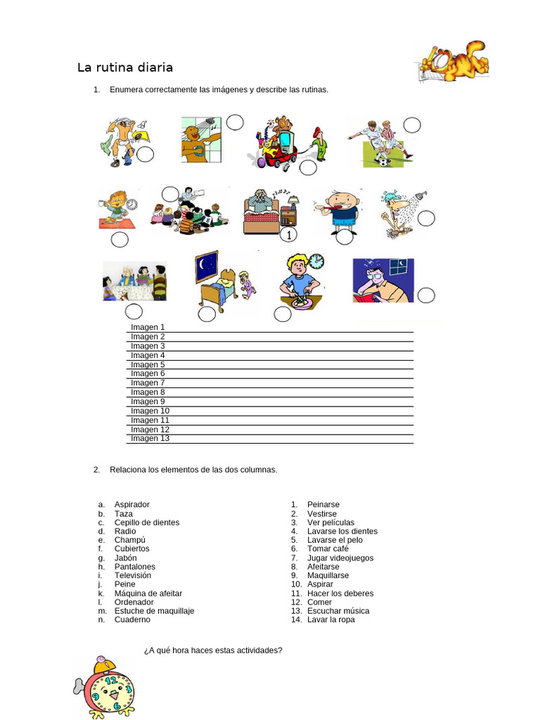 Familia Roger Rutina Diaria Actividades y Juegos Comprension Lectora ...