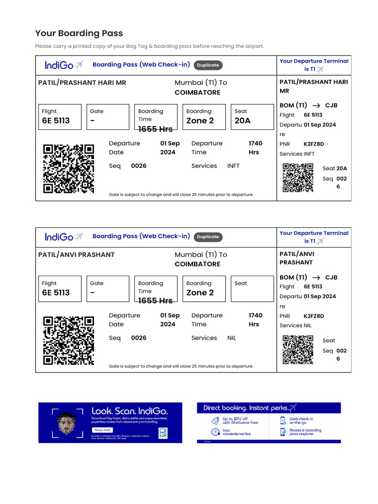 Boarding Pass 1 | PDF