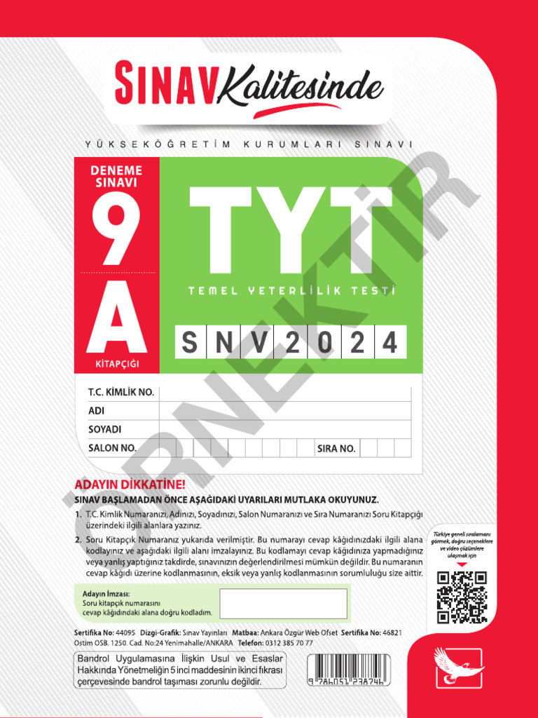 YKS Provası - TYT | PDF