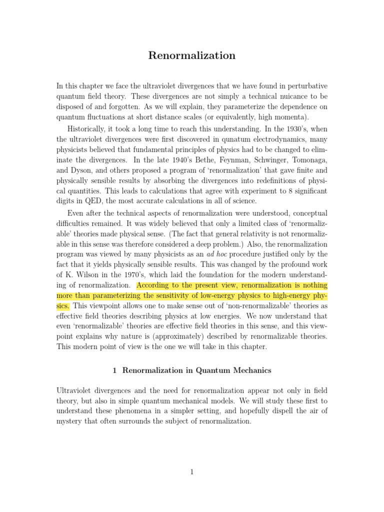 Renormalization | PDF