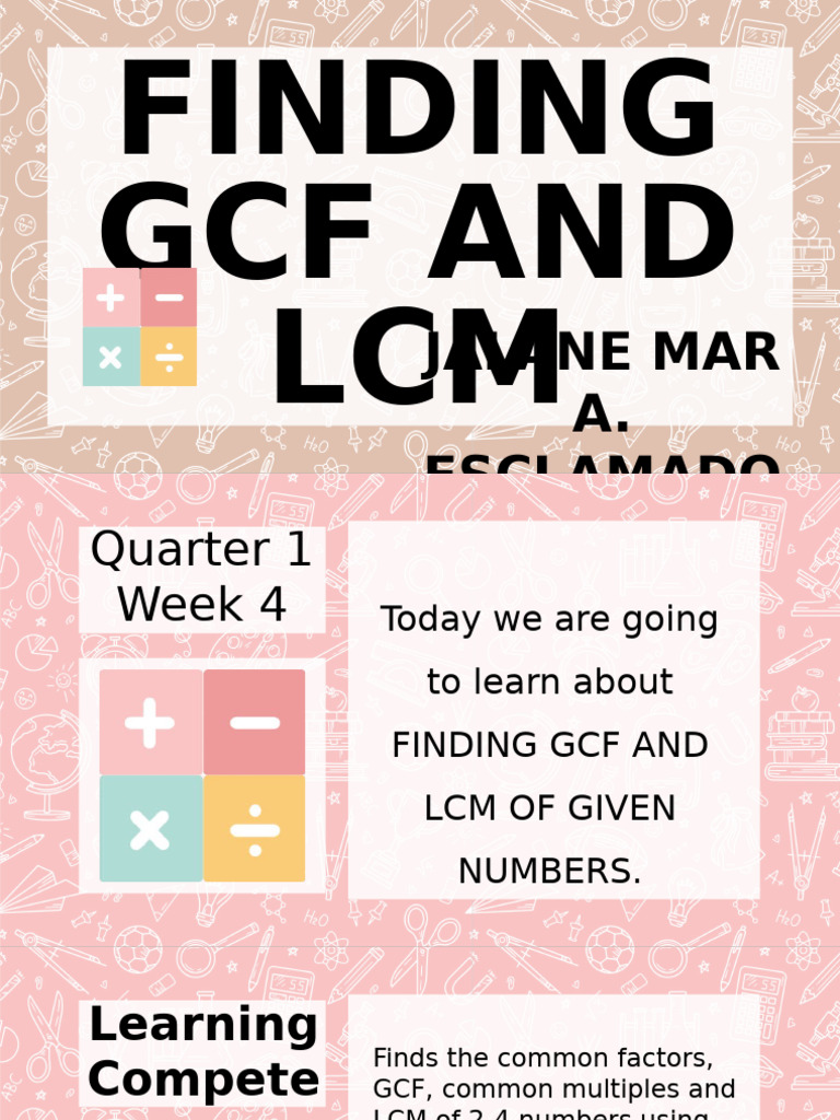 GCF and LCM | PDF