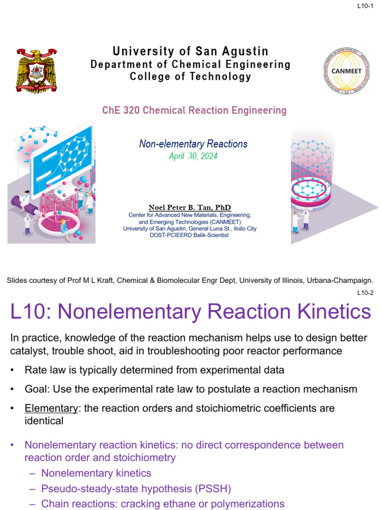 ChE 320 Nonelementary Rxns | PDF