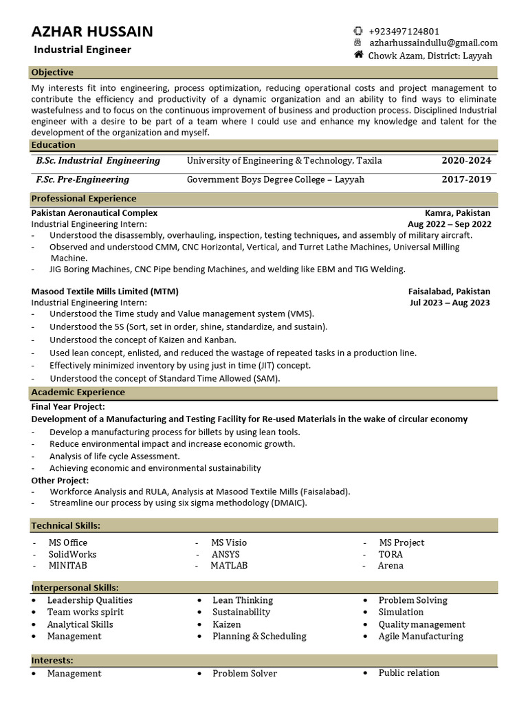 Azhar Hussain Resume | PDF