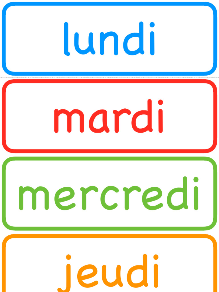 Affichage Jours de La Semaine | PDF