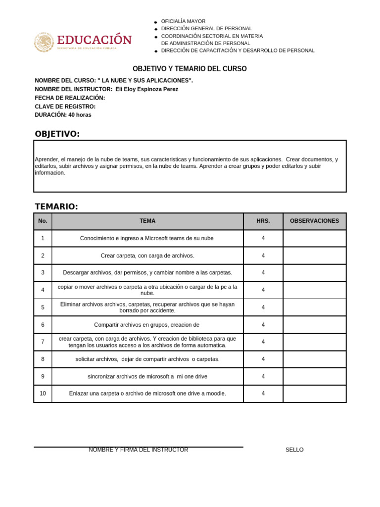 Formato para Temario | PDF