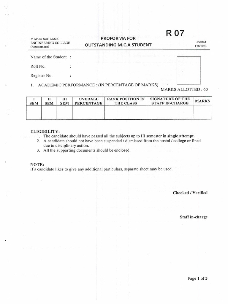 MCA - Form R07-1 | PDF