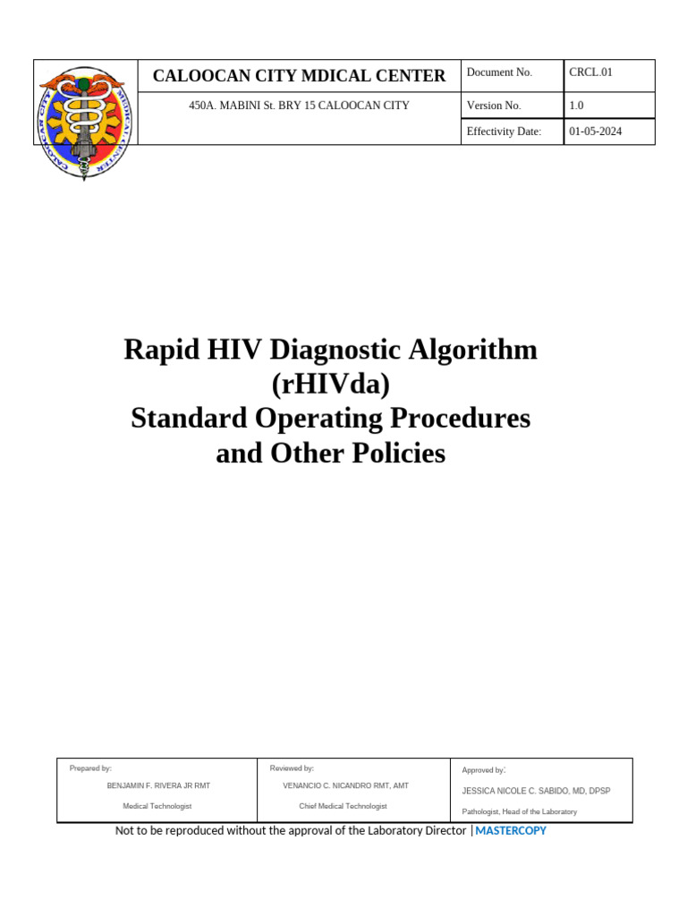 Compiled SOPs and Policies - Draft rHIVda | PDF