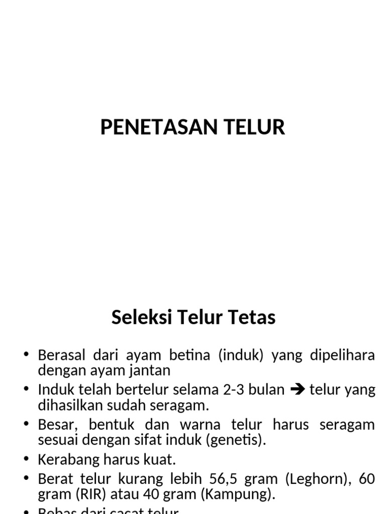 Penetasan Telur | PDF