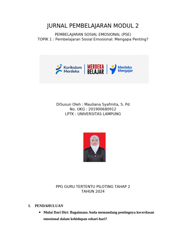 Jurnal Pembelajaran Modul 2 | PDF