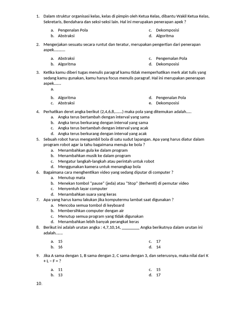Soal latihan CT | PDF