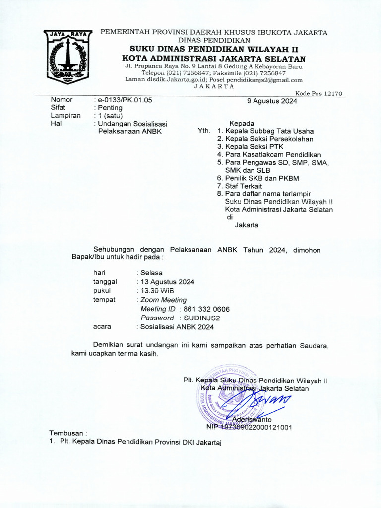 Undangan Sosis Anbk Zoom | PDF