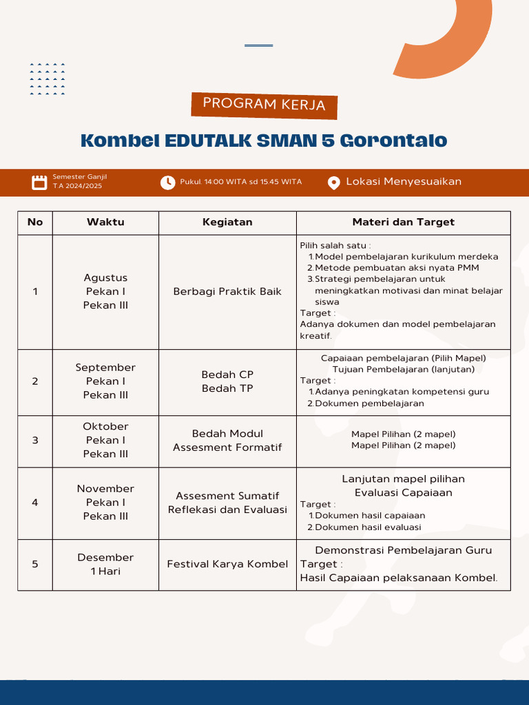 Program Kerja Kombel 2024:2025 | PDF