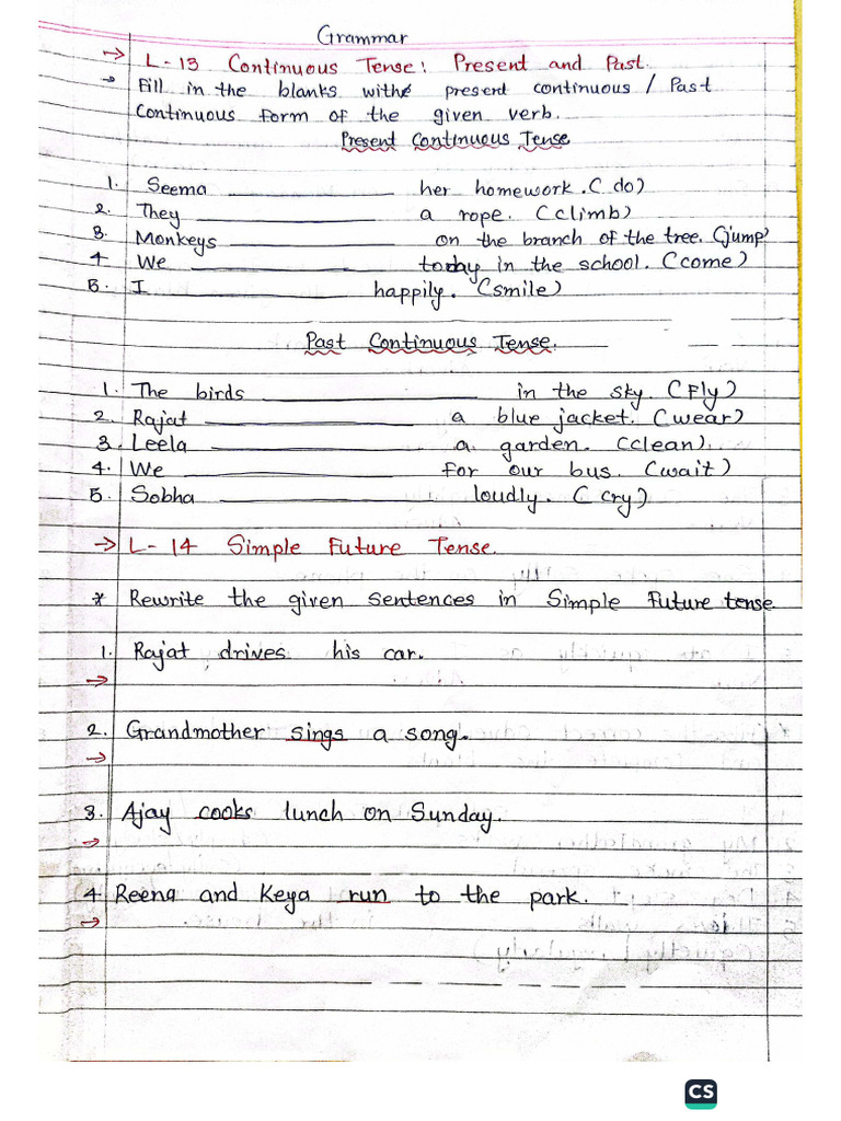 English Revision (Grammar) class 5 cbsc | PDF