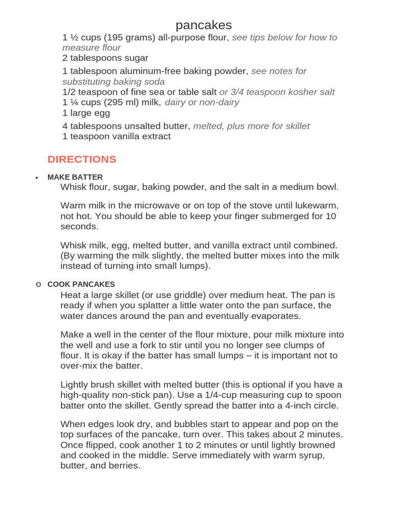 Pancakes | PDF